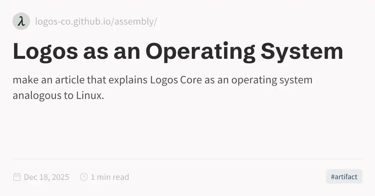 Logos as an Operating System